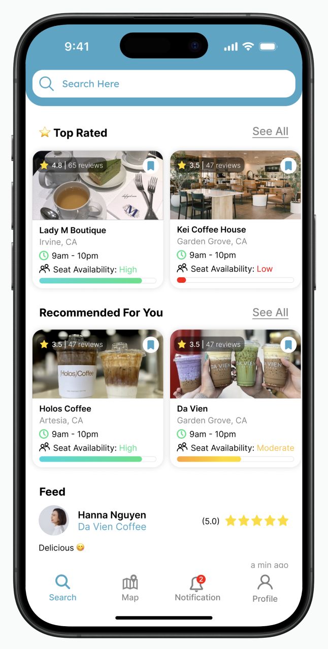 sipn - Find Your Perfect Cafe